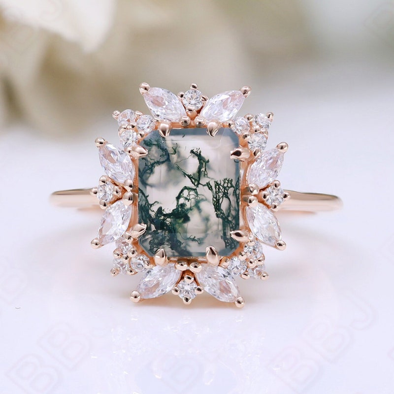 Green Octagon Dome Ring - Etsy