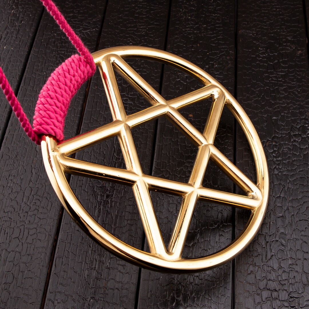 Rainbow Titanium Coated Steel BDSM Pentagram Shibari Ring Ideal for Rope Bondage, Suspension ...