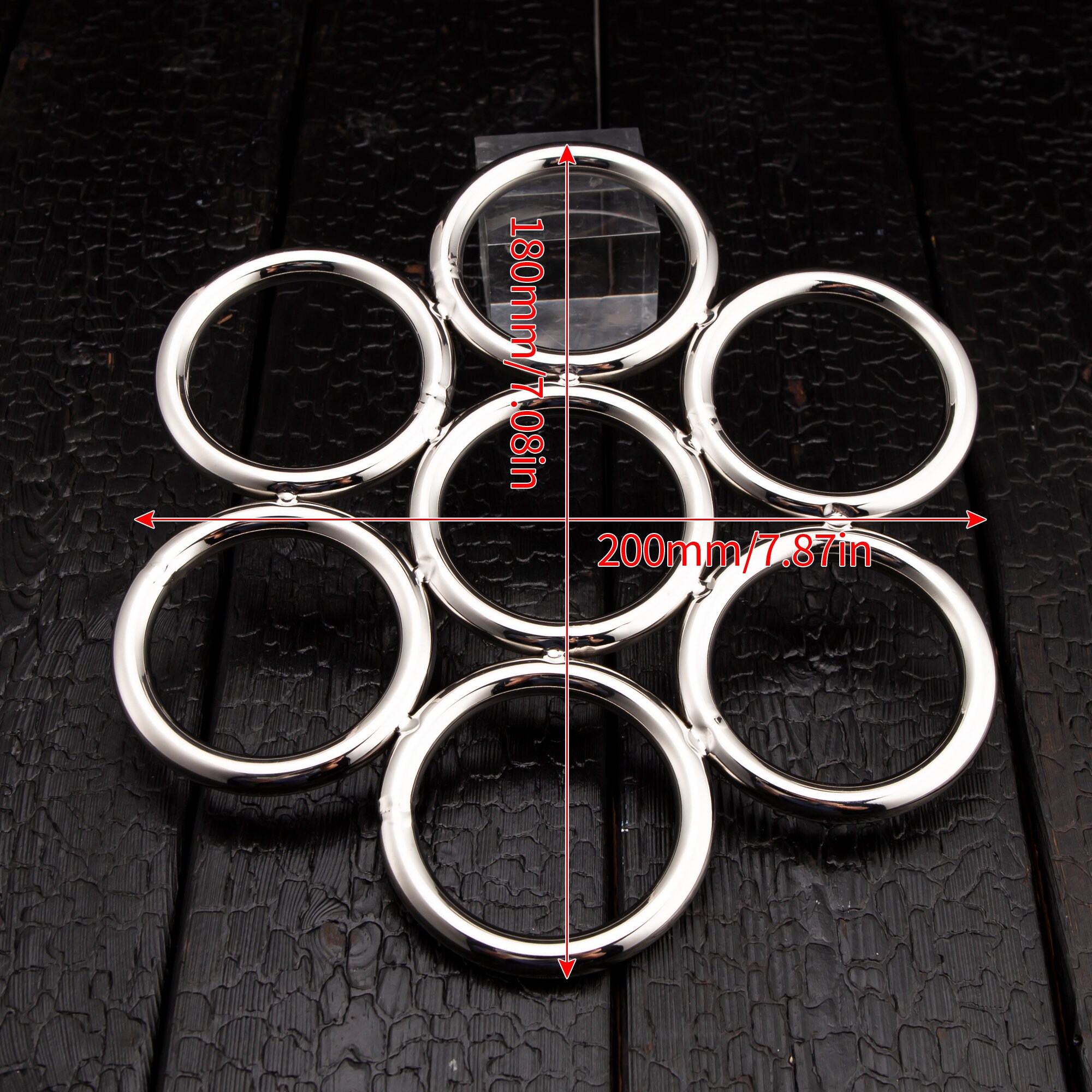 BDSM Erotik 7 Hole Special Shibari Suspension Revolver Ring Bondage Ring Stainless Steel Rings ...