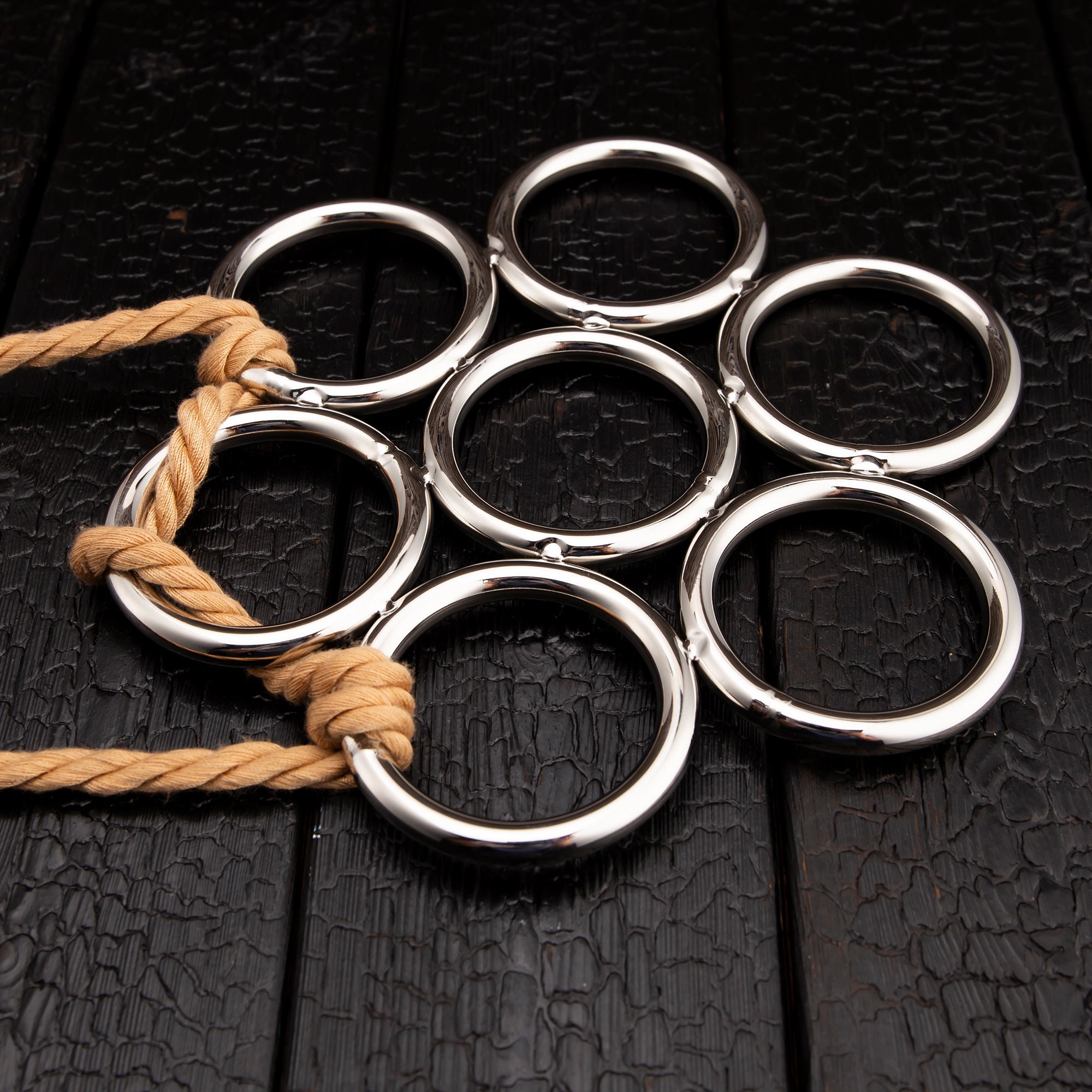 BDSM Erotik 7 Hole Special Shibari Suspension Revolver Ring Bondage Ring Stainless Steel Rings ...
