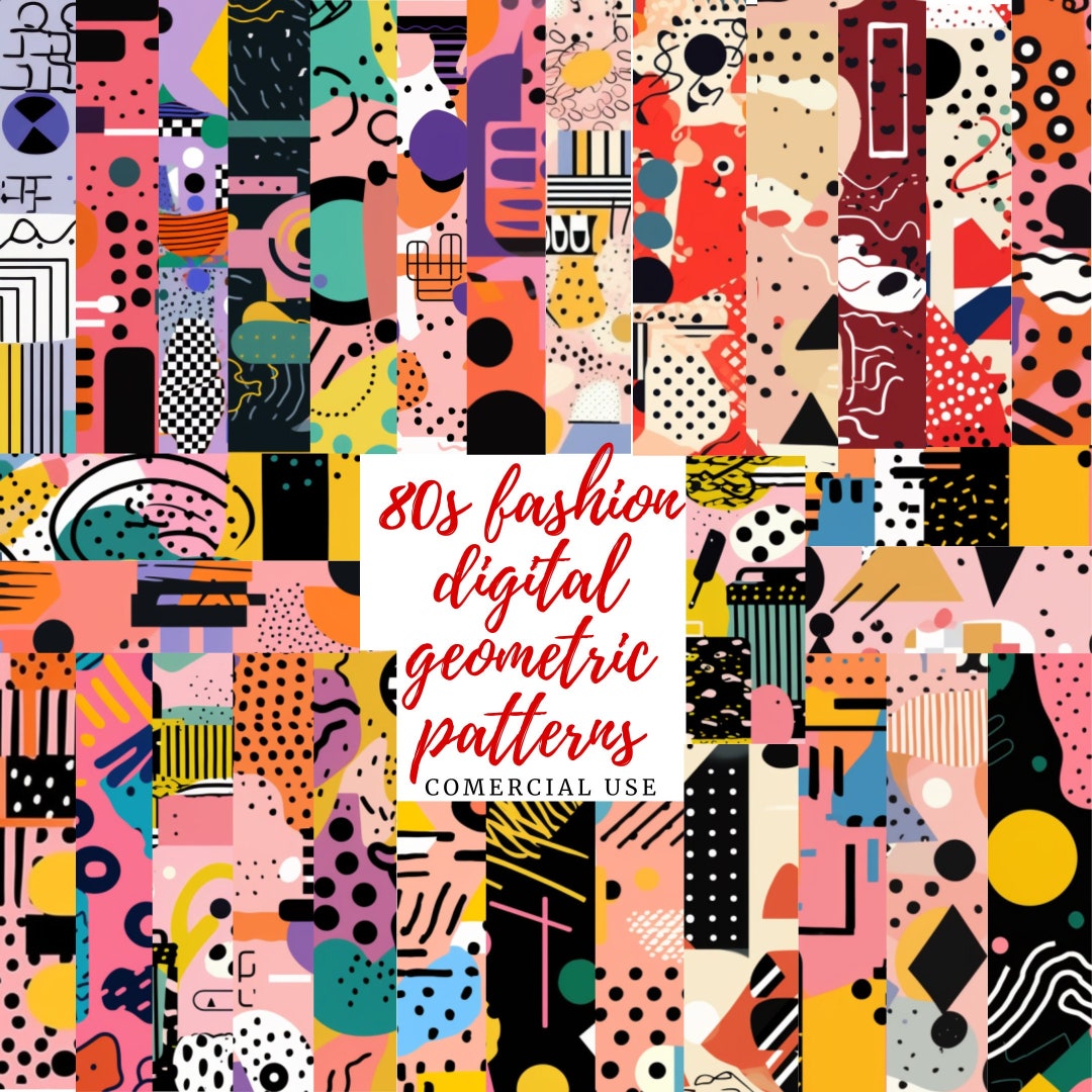 80s Fashion Digital Geometric Patterns - Etsy