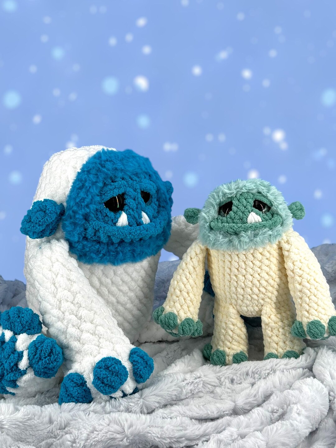 Abominable Snowman Stuffed Animals Yeti Plushies Two Sizes READY to ...