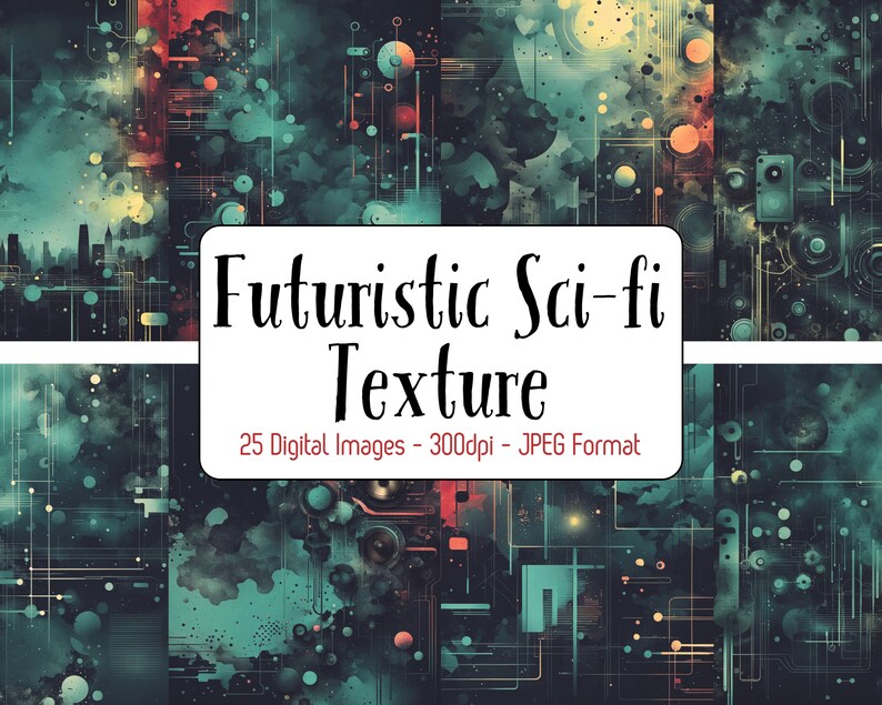 Futuristic Sci-fi Texture Digital Paper Patterns, Science Backdrops ...