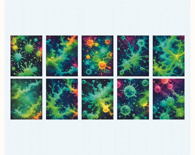 Toxic Waste Texture Digital Paper Acid Patterns, Toxic Hazard Backdrops ...