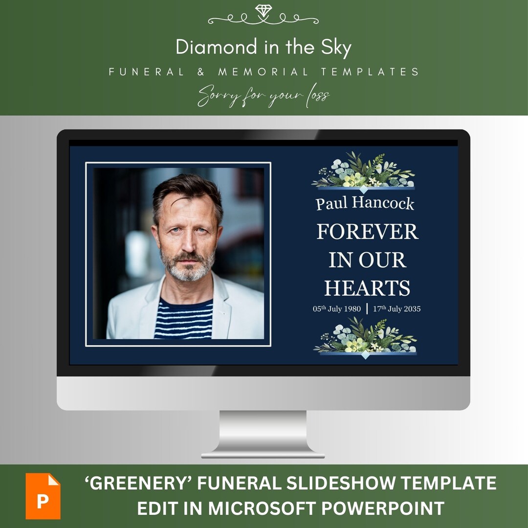 Funeral 'greenery' Slideshow Powerpoint Presentation Template ...