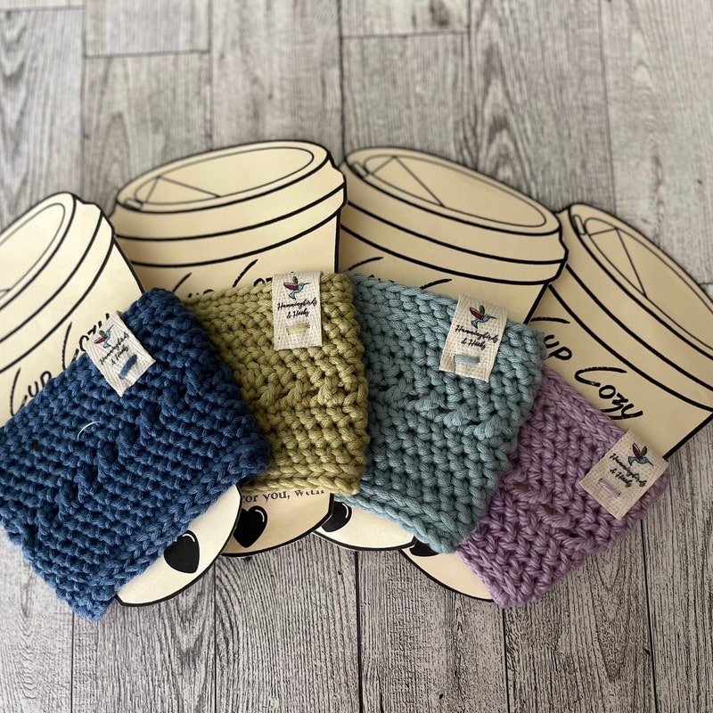 Knitted Cup Cozy Sleeve - Etsy