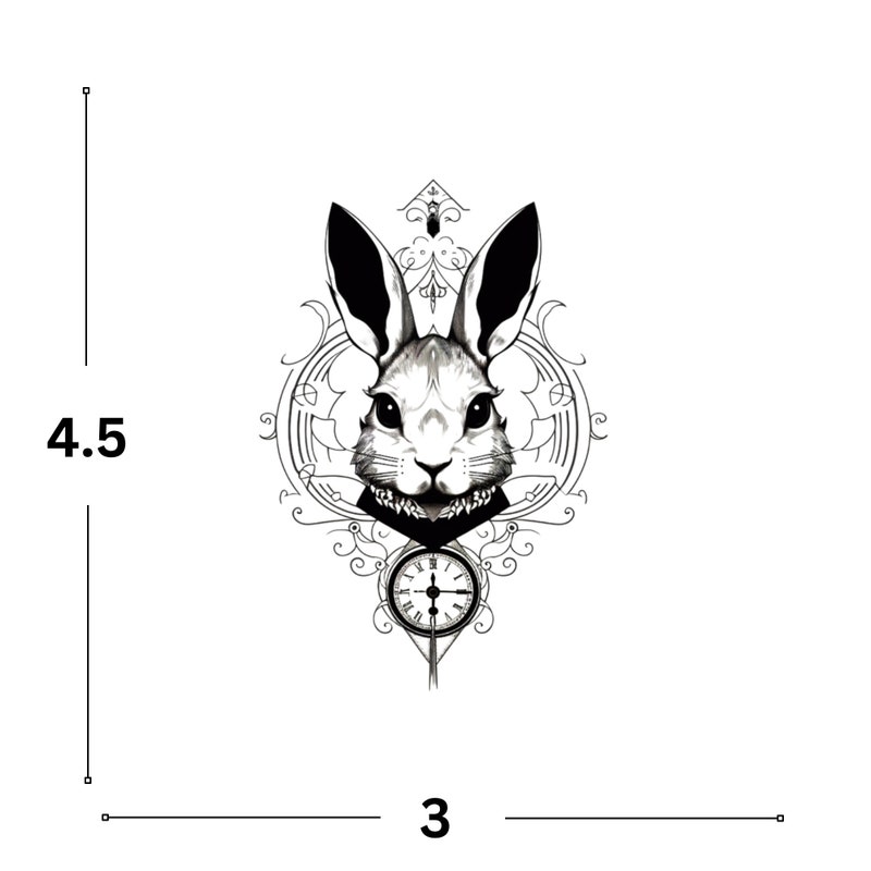 Rabbit Tattoo - Etsy