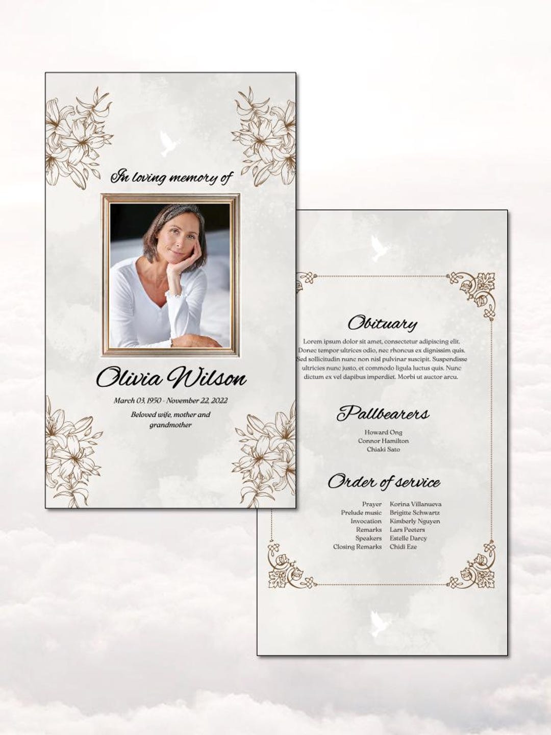 Editable Funeral Announcement, Celebrating the Life Of, Celbration of ...