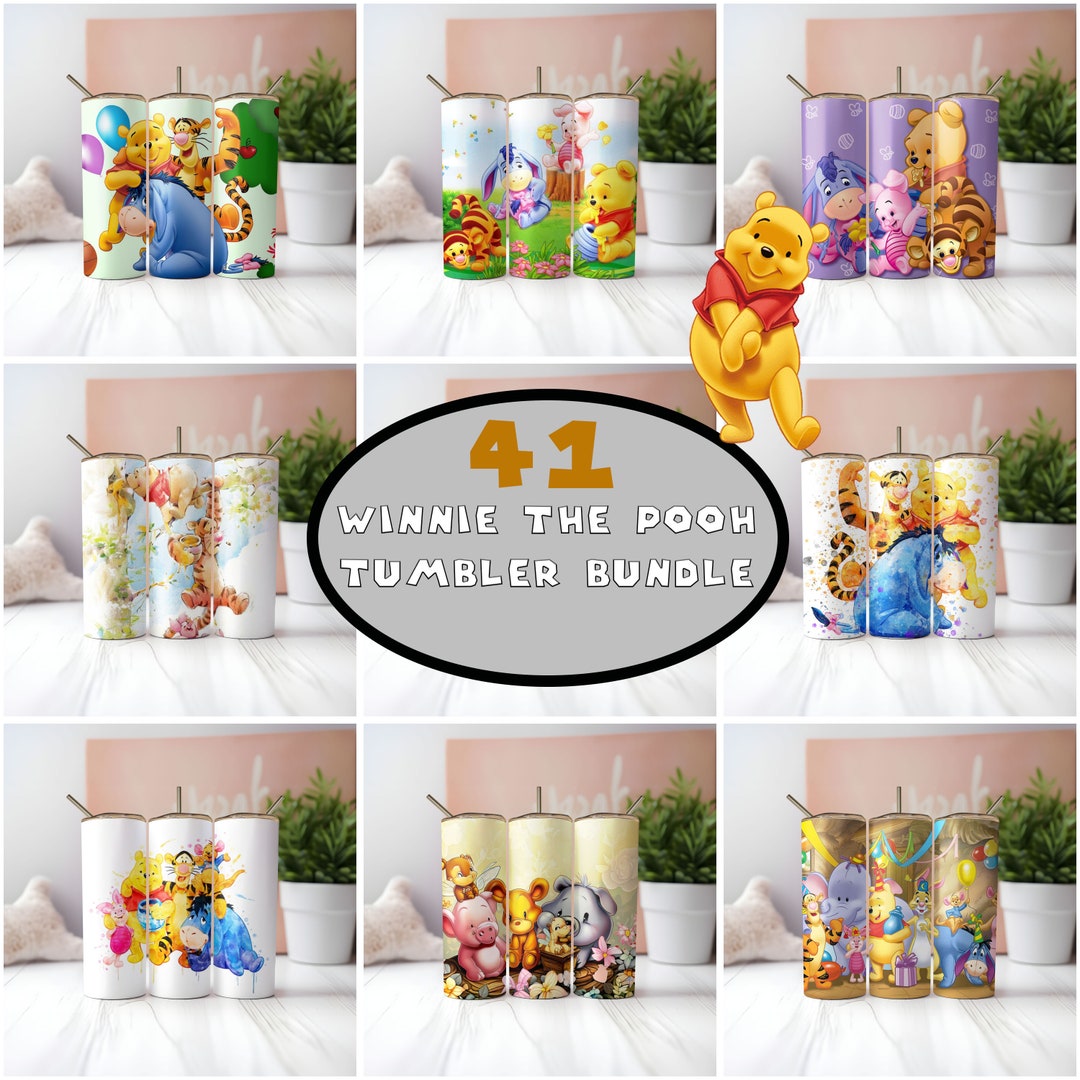 41 Winnie the Pooh Tumbler Wrap Bundle, Cartoon Tumbler Wrap, Winnie ...