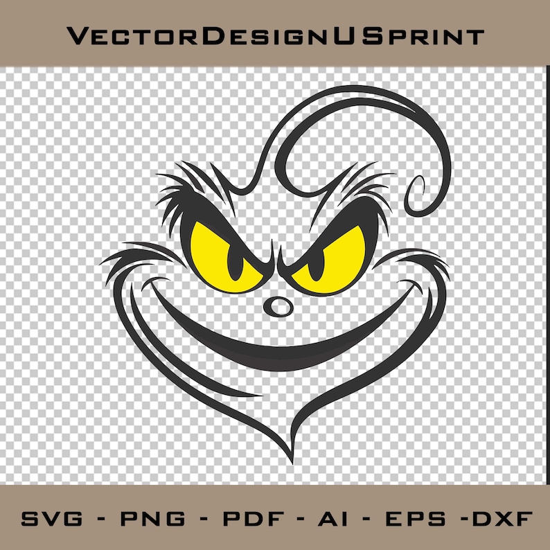 Grinch Face SVG PNG Grinch Christmas Grinch Clip Art SVG Ideal for ...