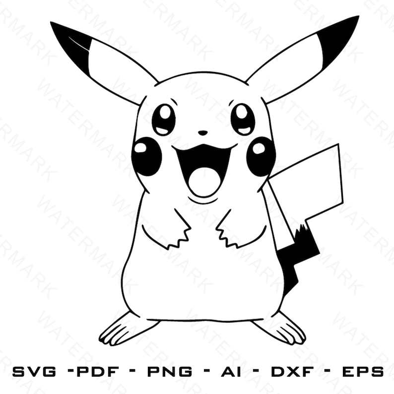 Pikachu Svg , Pikachu Png , Pokemon Cricut Vector Bundle , Pikachu DIY ...