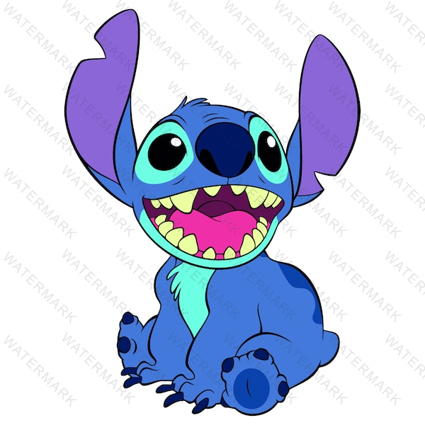 Stitch Sitting Svg - Etsy