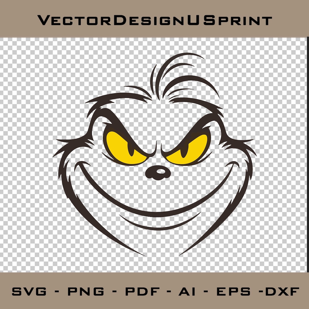 Grinch Face SVG PNG Grinch Christmas Grinch Clip Art SVG Ideal for ...