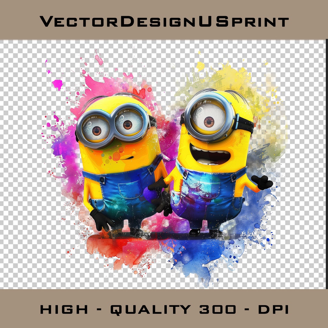 Minions Splash PNG Clipart Bundle, Watercolor Digital Design ...