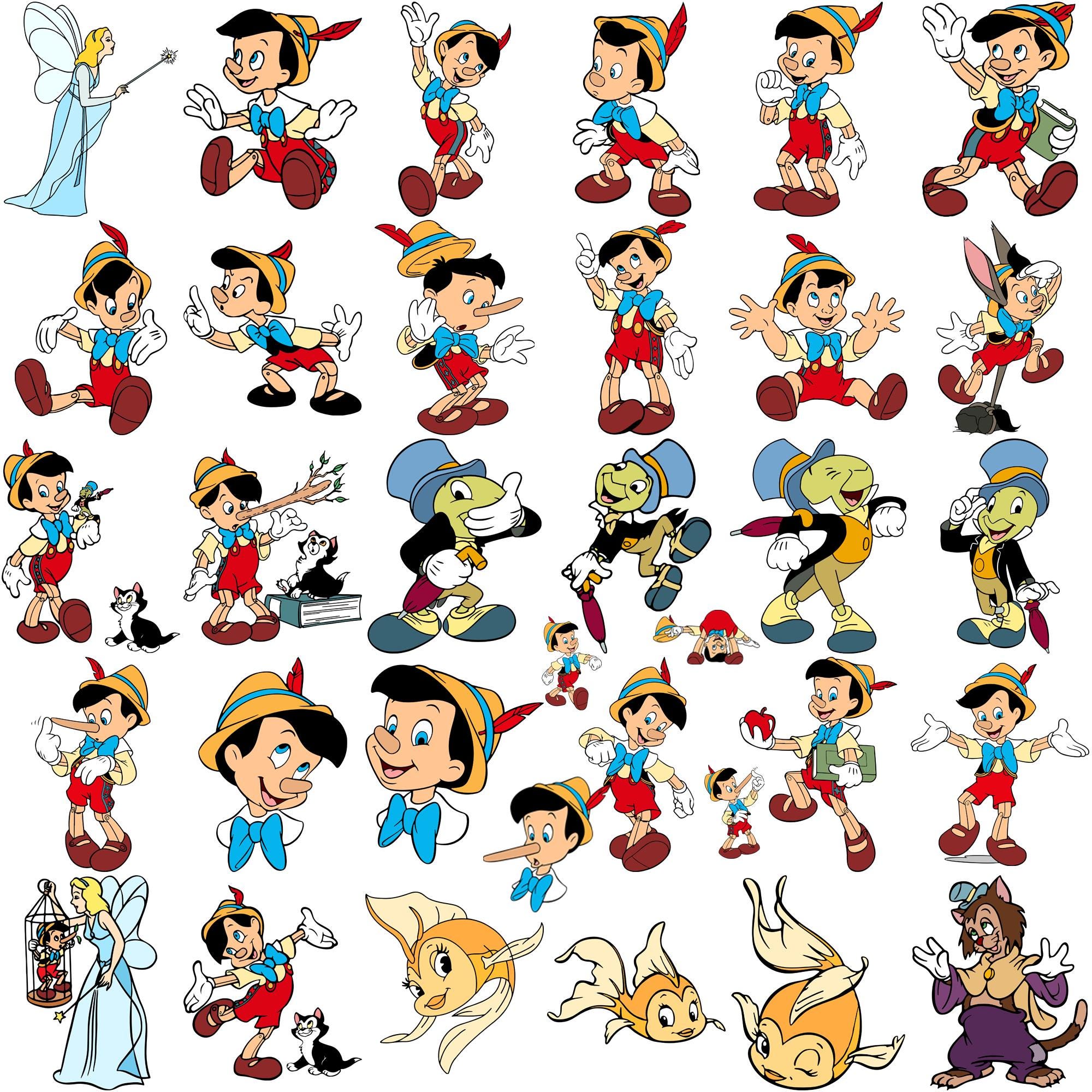 Pinocchio SVG Bundle | 64 Designs | Png Dxf Eps Pdf Ai Svg | Disney ...