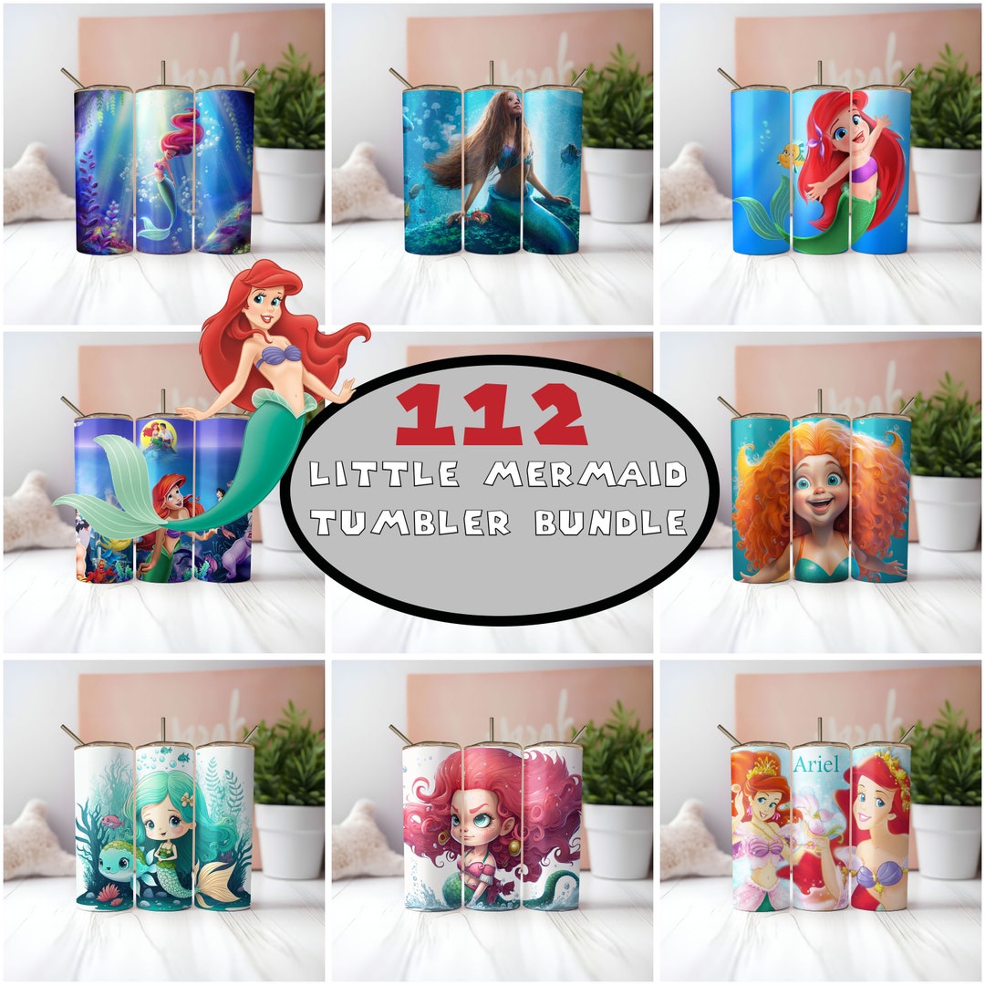 112 Files Little Mermaid Tumbler Wrap Bundle, Little Mermaid ...