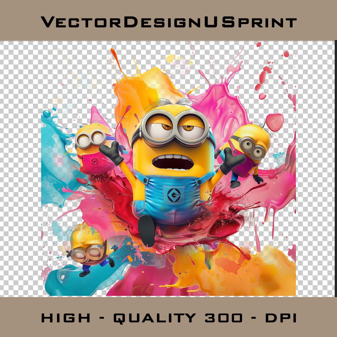Minions Splash PNG Clipart Bundle, Watercolor Digital Design ...