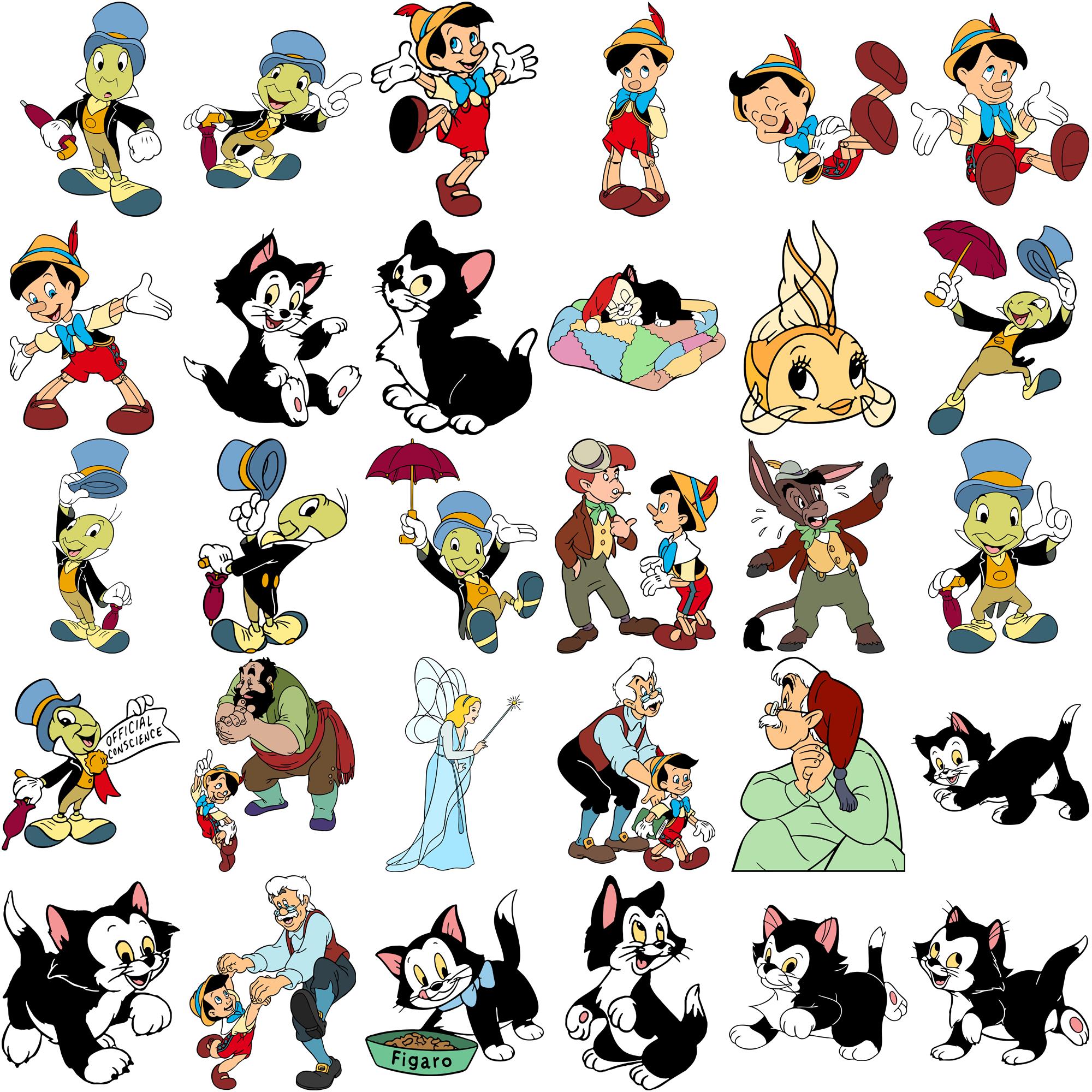Pinocchio SVG Bundle | 64 Designs | Png Dxf Eps Pdf Ai Svg | Disney ...