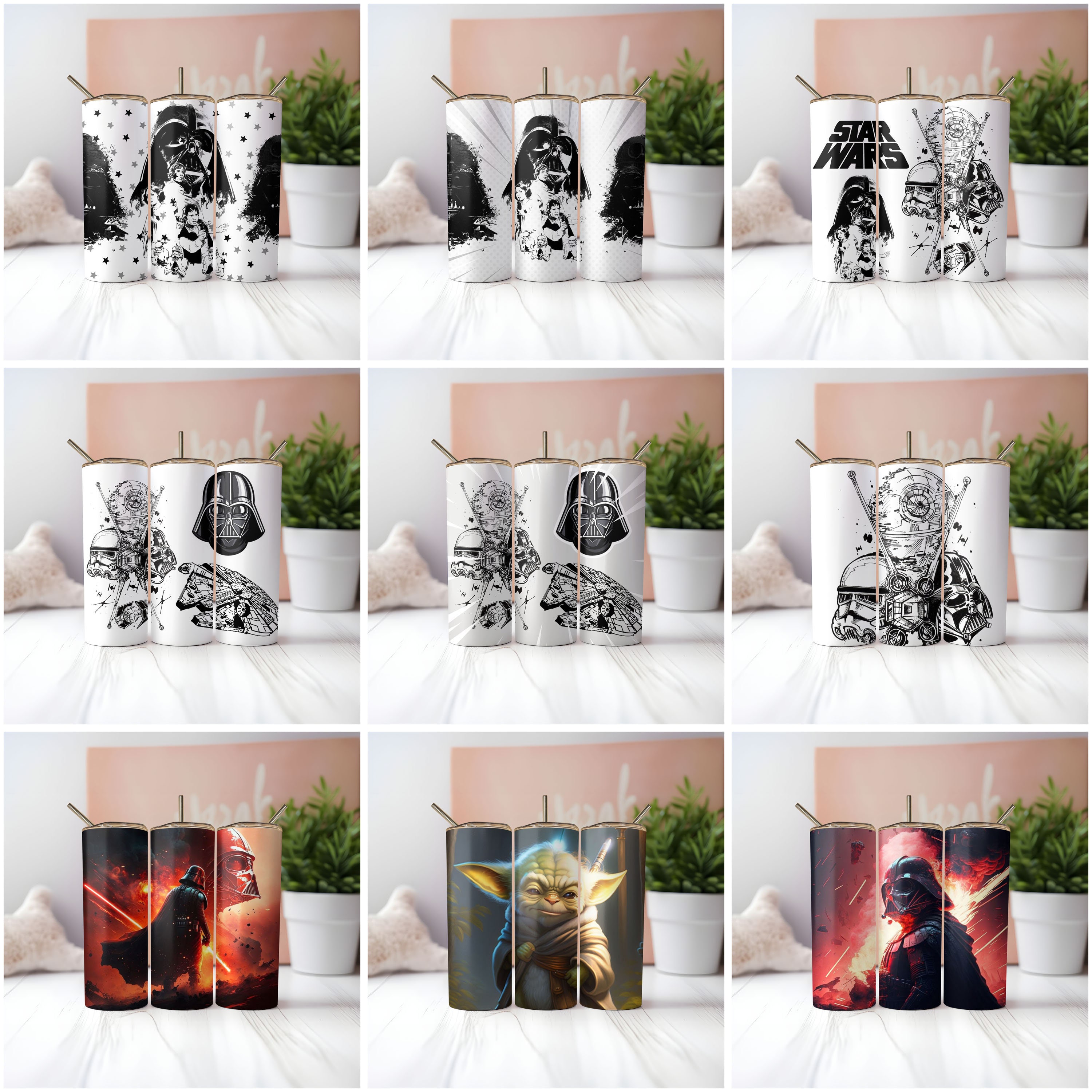 25 Files Star Wars Tumbler Wrap Bundle, Star Wars Sublimation Designs ...