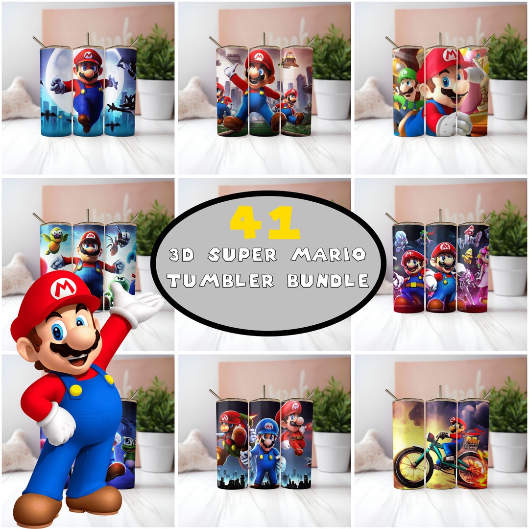3D Super Mario Tumbler Wrap Bundle, Mario Bros Tumbler Wrap, Super ...