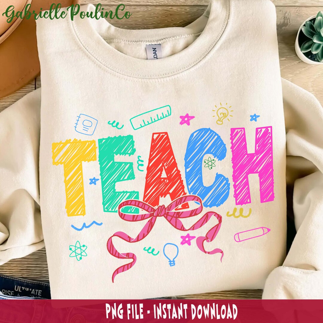 Coquette Teach Png, Teacher Coquette Png, Bows Teach PNG, Teacher Gift ...