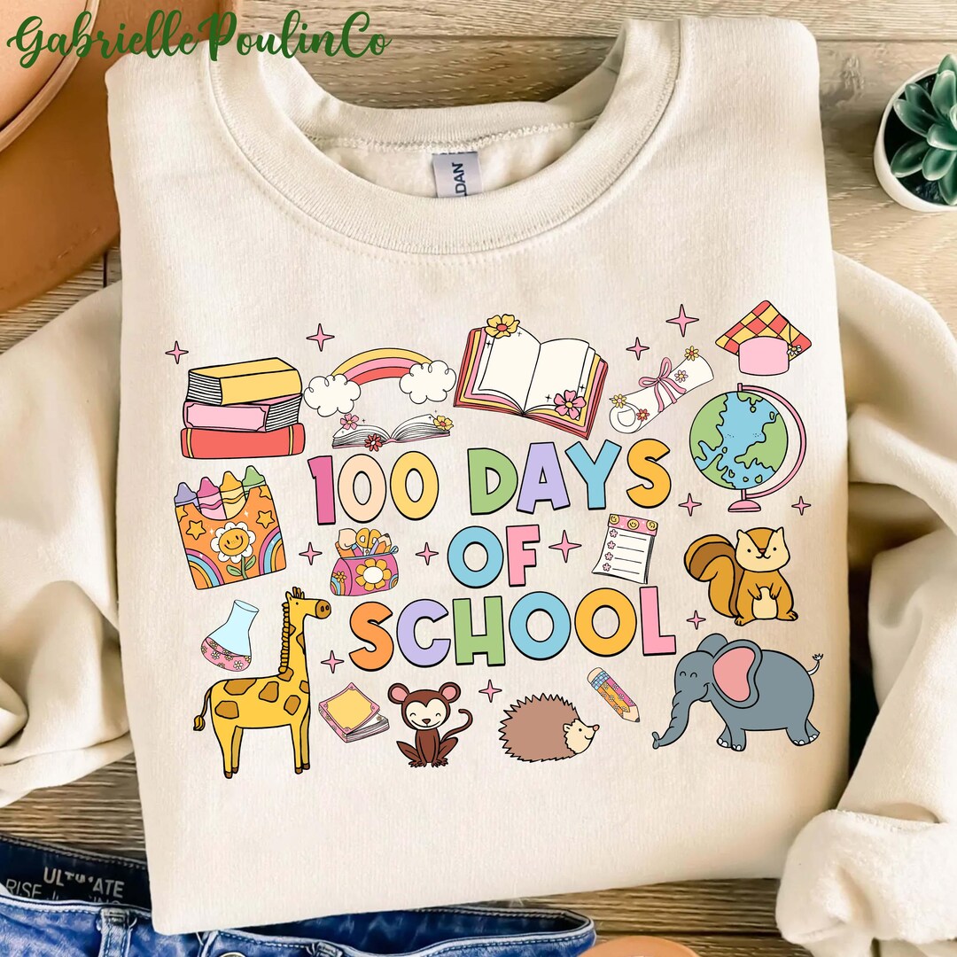 Happy 100 Days of School PNG, 100 Days Smarter Png, Teacher 100 Days ...