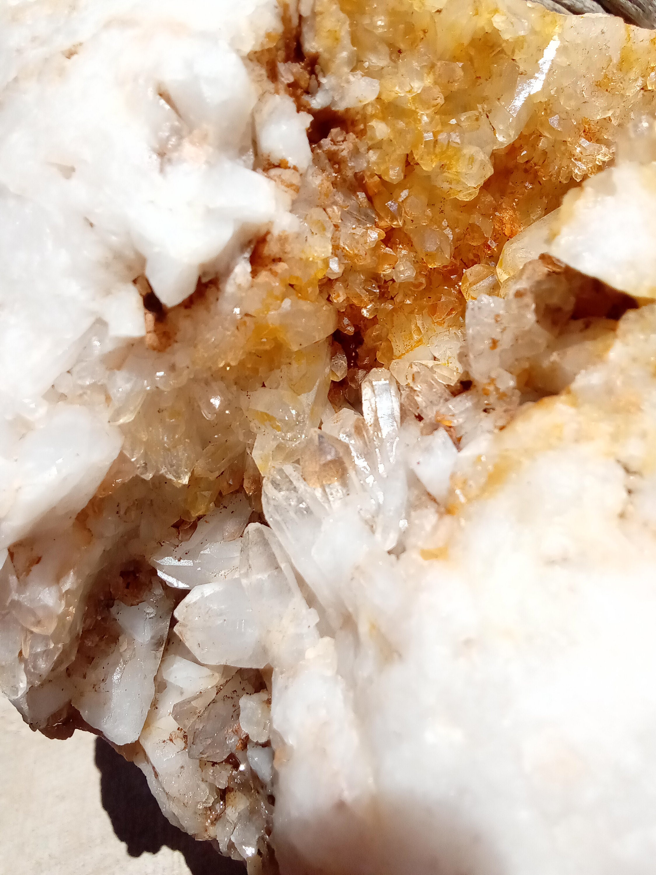 Stunning Golden and Clear Crystal (caves) Within Large Milky Quartz ...