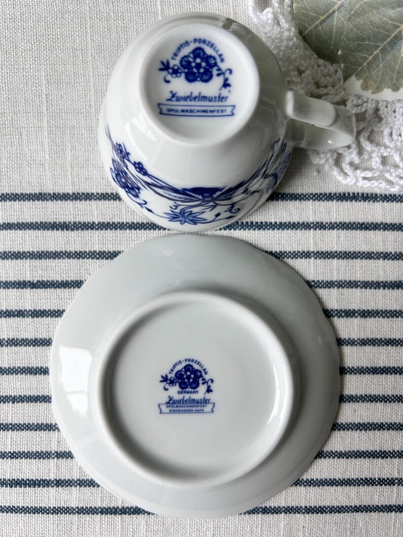 Blue Onion Cup & Saucer by Zwiebelmuster of Germany ~ Porcelain ...