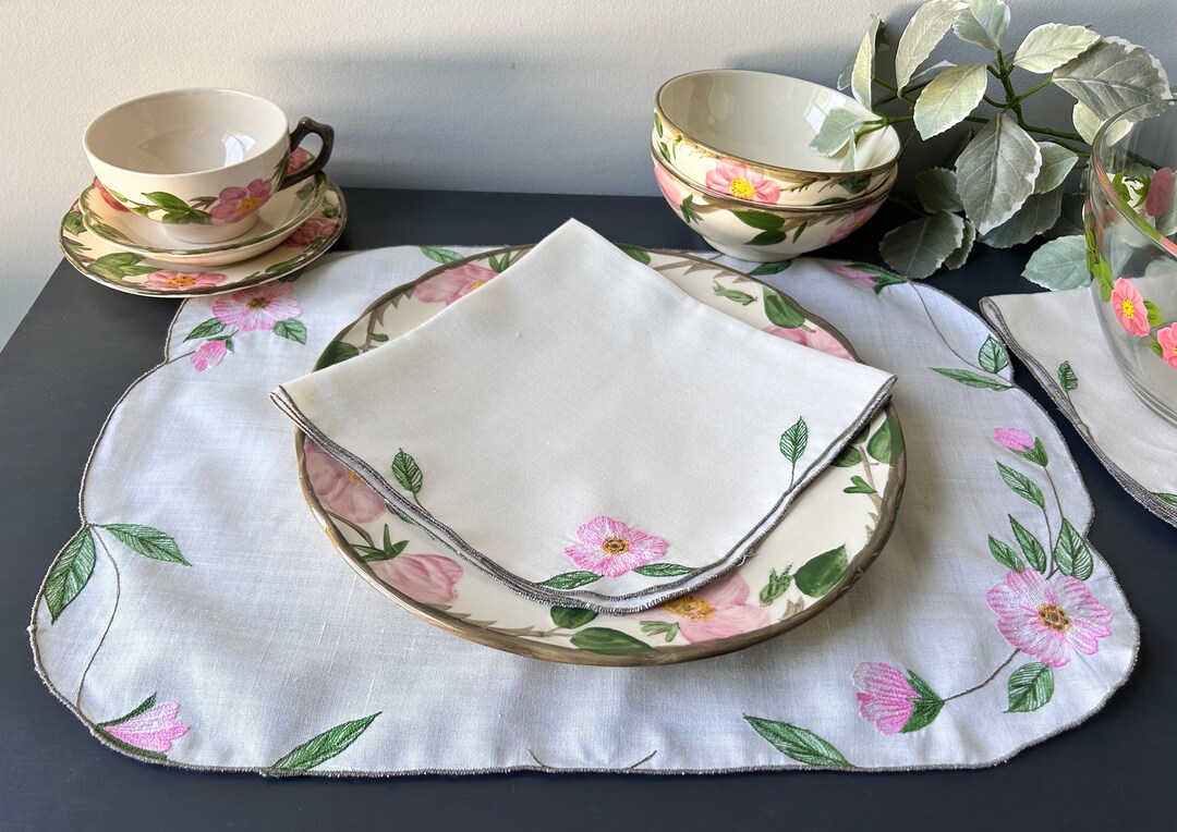 Franciscan Desert Rose Table Linens Cloth Place Mats and Napkins Pink ...