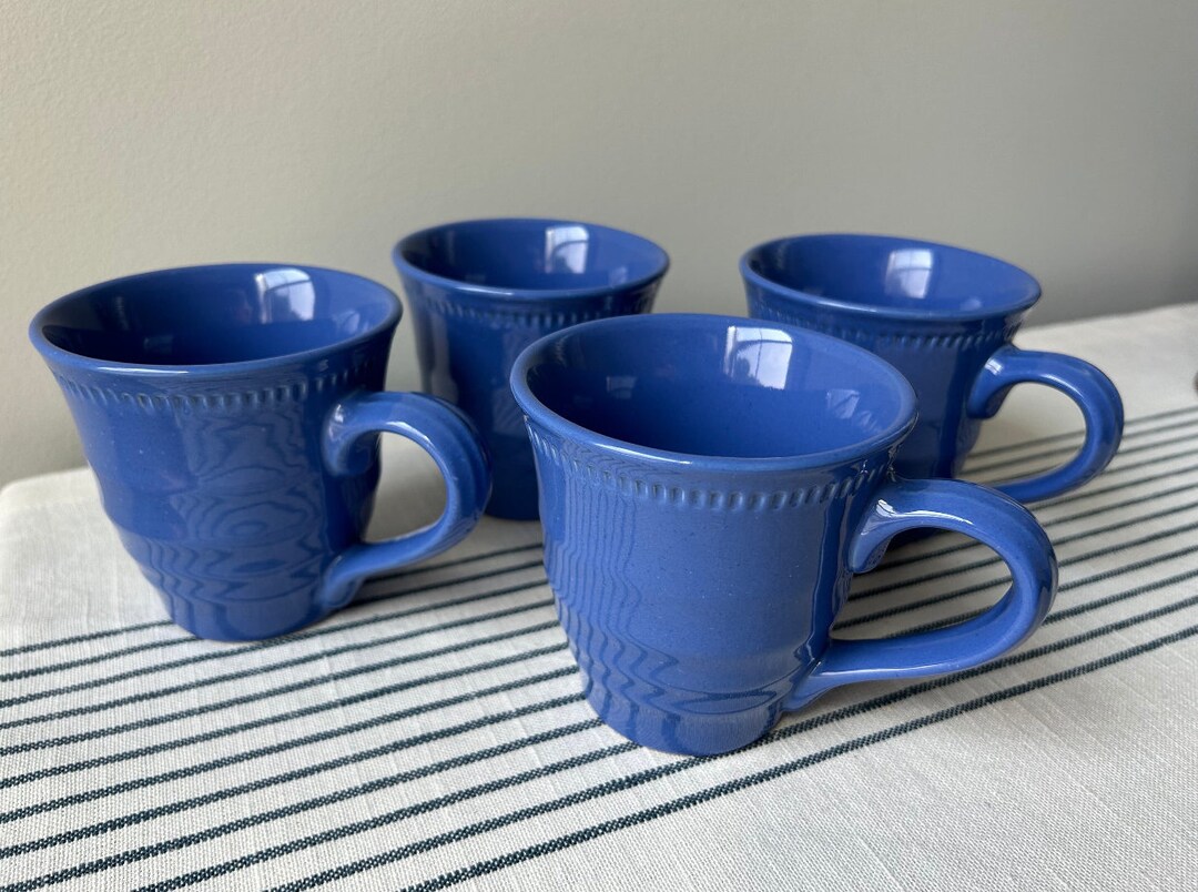 Dansk Blue Coffee Mugs Set of 4 Coffee Mugs Dansk Craft Colors Coffee ...