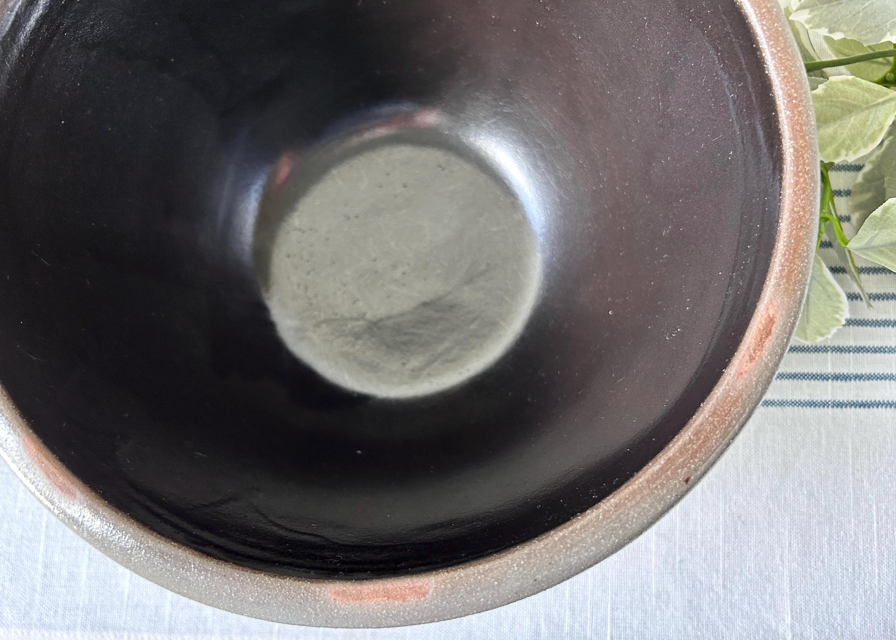 Vintage Rowe Pottery Blue Star Salt Glazed Spongeware Bowl Mixing Bowls ...