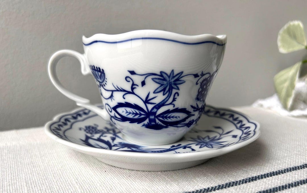 Blue Onion Cup & Saucer by Zwiebelmuster of Germany ~ Porcelain ...