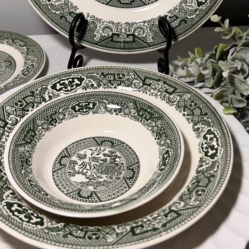 Willow Green Plates - Etsy