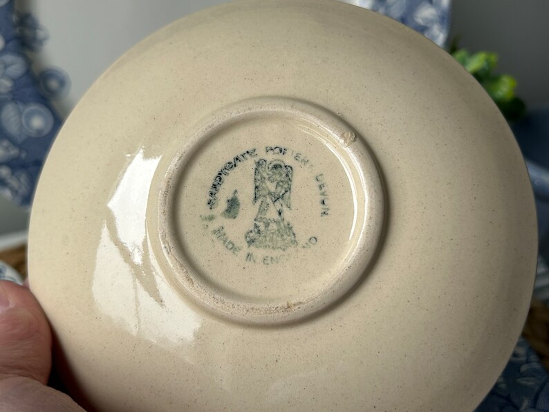 Vintage Blue Cornishware Tea Cup Sandygate Pottery Cup and Saucer Devon ...