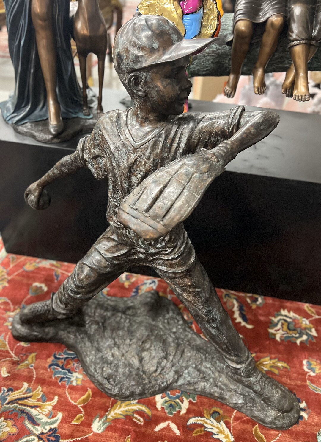Bronze Statue Child Baseball Player - Etsy