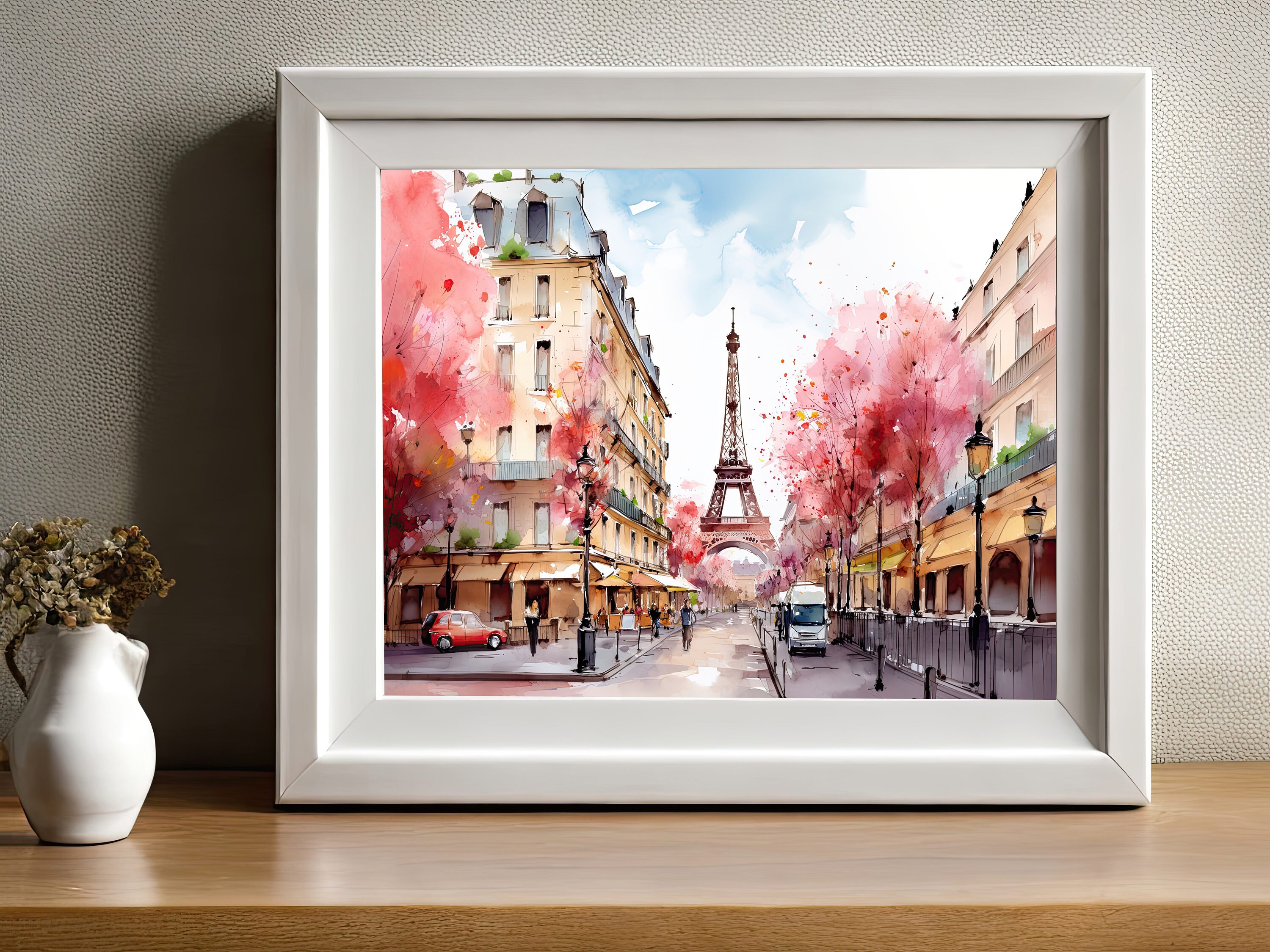 Paris Watercolor, Paris Art, Paris Painting, Paris Scene, Downloadable ...