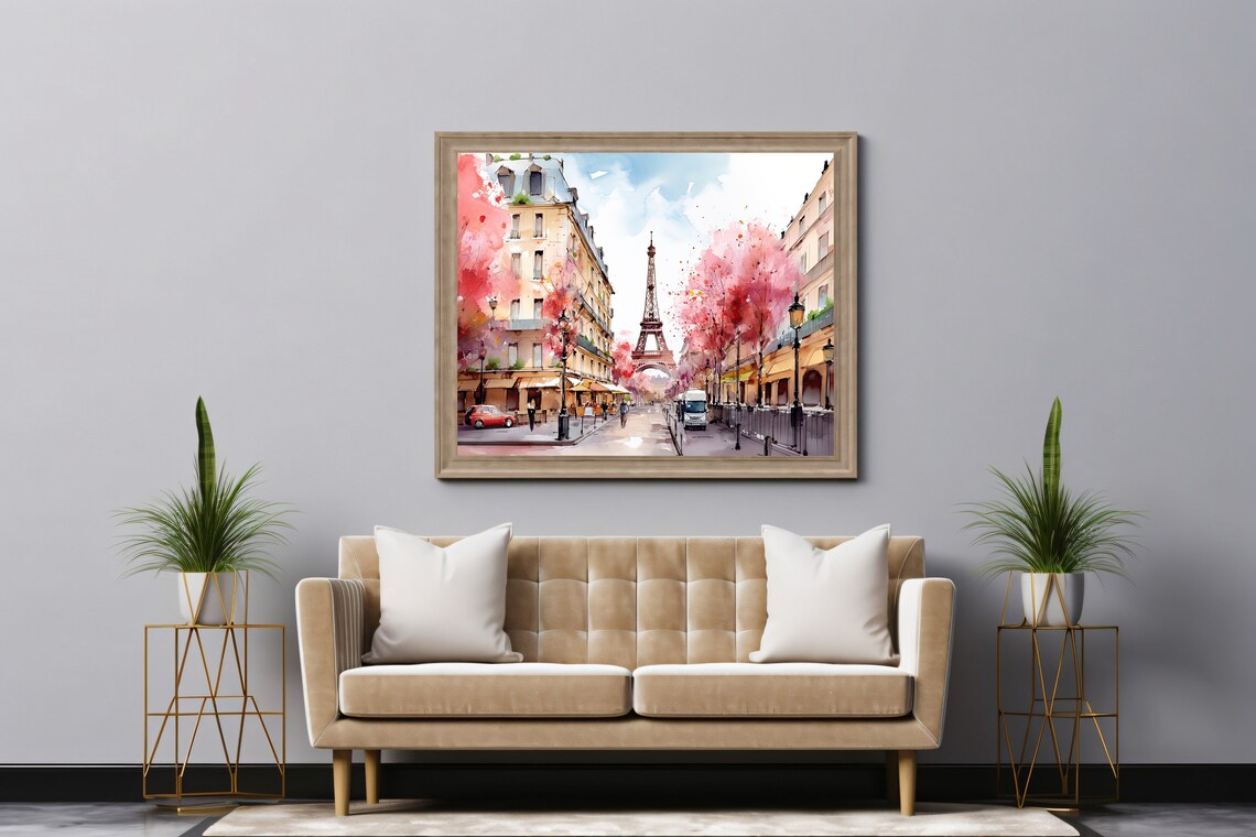 Paris Watercolor, Paris Art, Paris Painting, Paris Scene, Downloadable ...