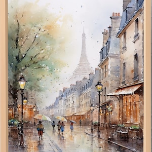 Paris Watercolor, Paris Scene, Paris Art, Paris Painting, Downloadable ...