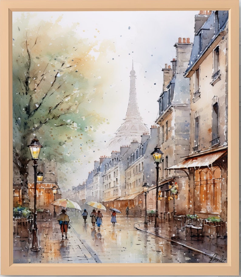 Paris Watercolor, Paris Scene, Paris Art, Paris Painting, Downloadable ...