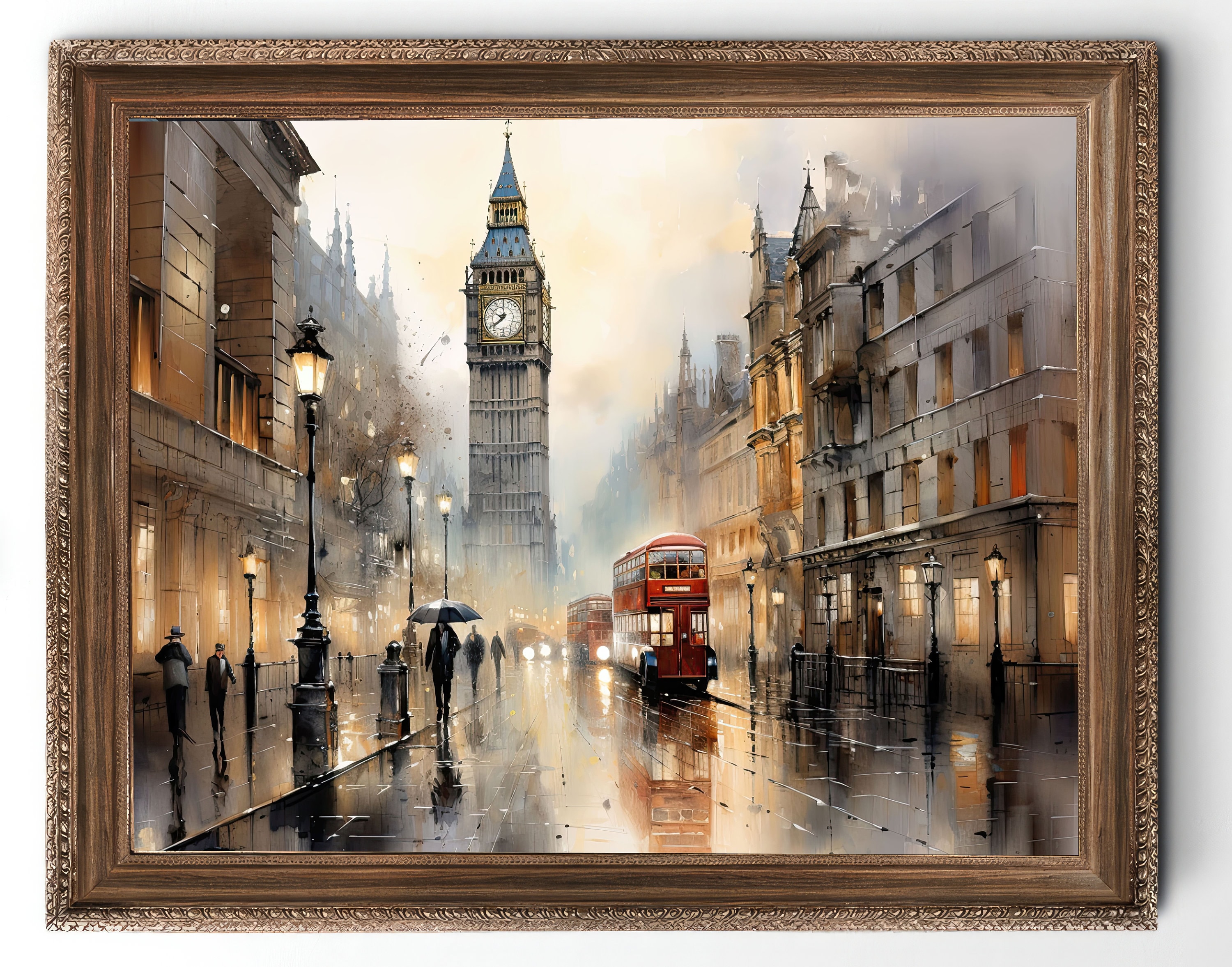 London Watercolor, London Art, London Scene, Downloadable Print ...