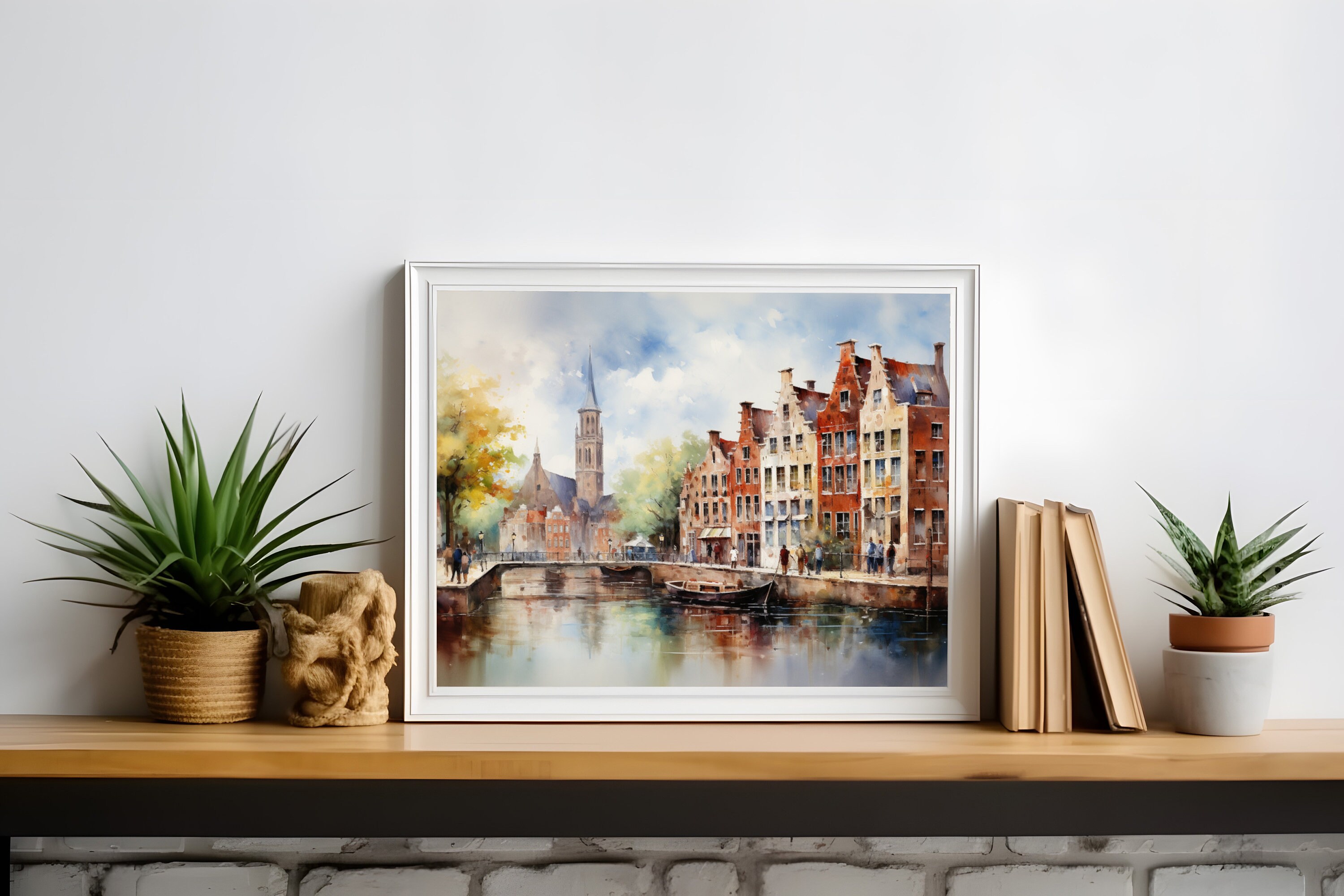 Bruges Watercolor, Bruges Art Print, Belgium Painting Digital Download ...