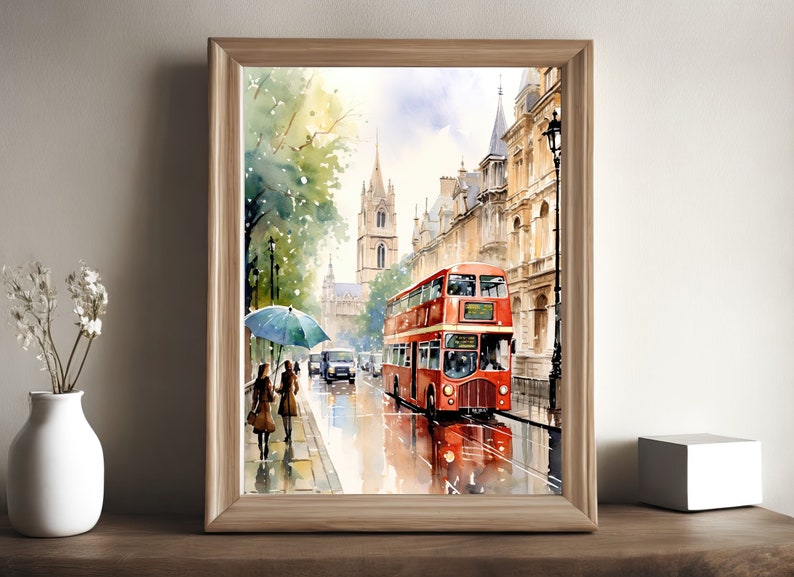 London Watercolor, London Art, London Scene, Downloadable Print ...