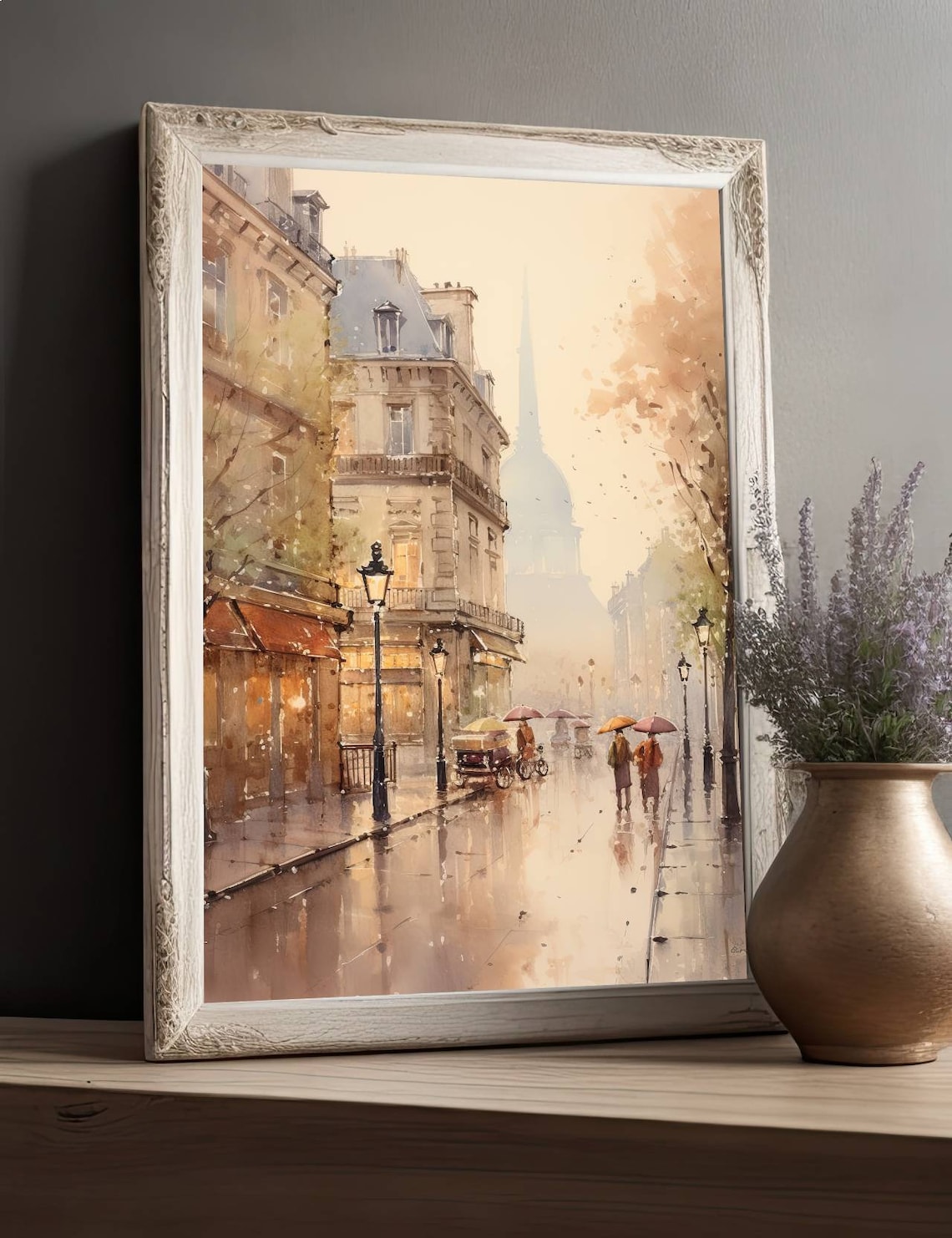 Paris Watercolor, Paris Scene, Paris Art, Watercolor, Downloadable ...