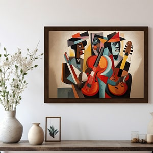 Modern Art Print, Three Musicians, Picasso Inspired Images ...