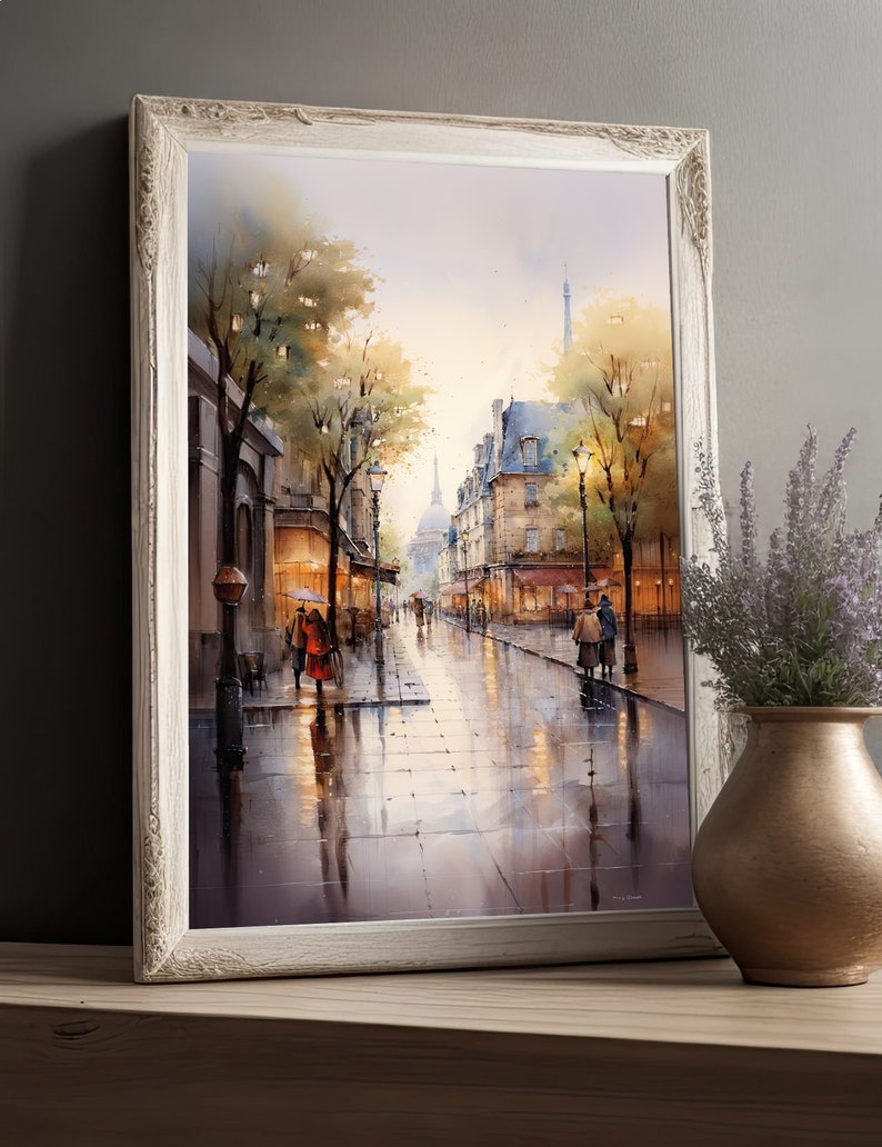 Paris Watercolor, Paris Art, Paris Scene Print, Vertical Print ...