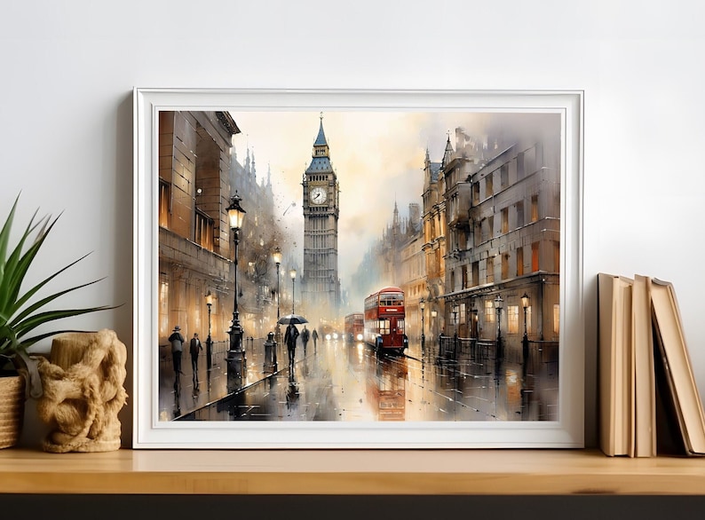 London Watercolor, London Art, London Scene, Downloadable Print ...
