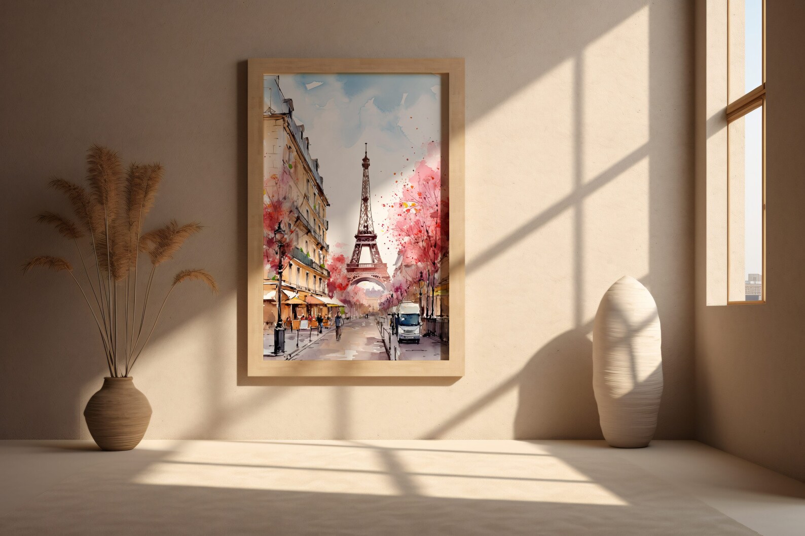 Paris Watercolor, Romantic Paris, Paris Scene Print, Tour Eiffel Scene ...