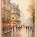 Paris Watercolor, Paris Scene, Paris Art, Watercolor, Downloadable ...