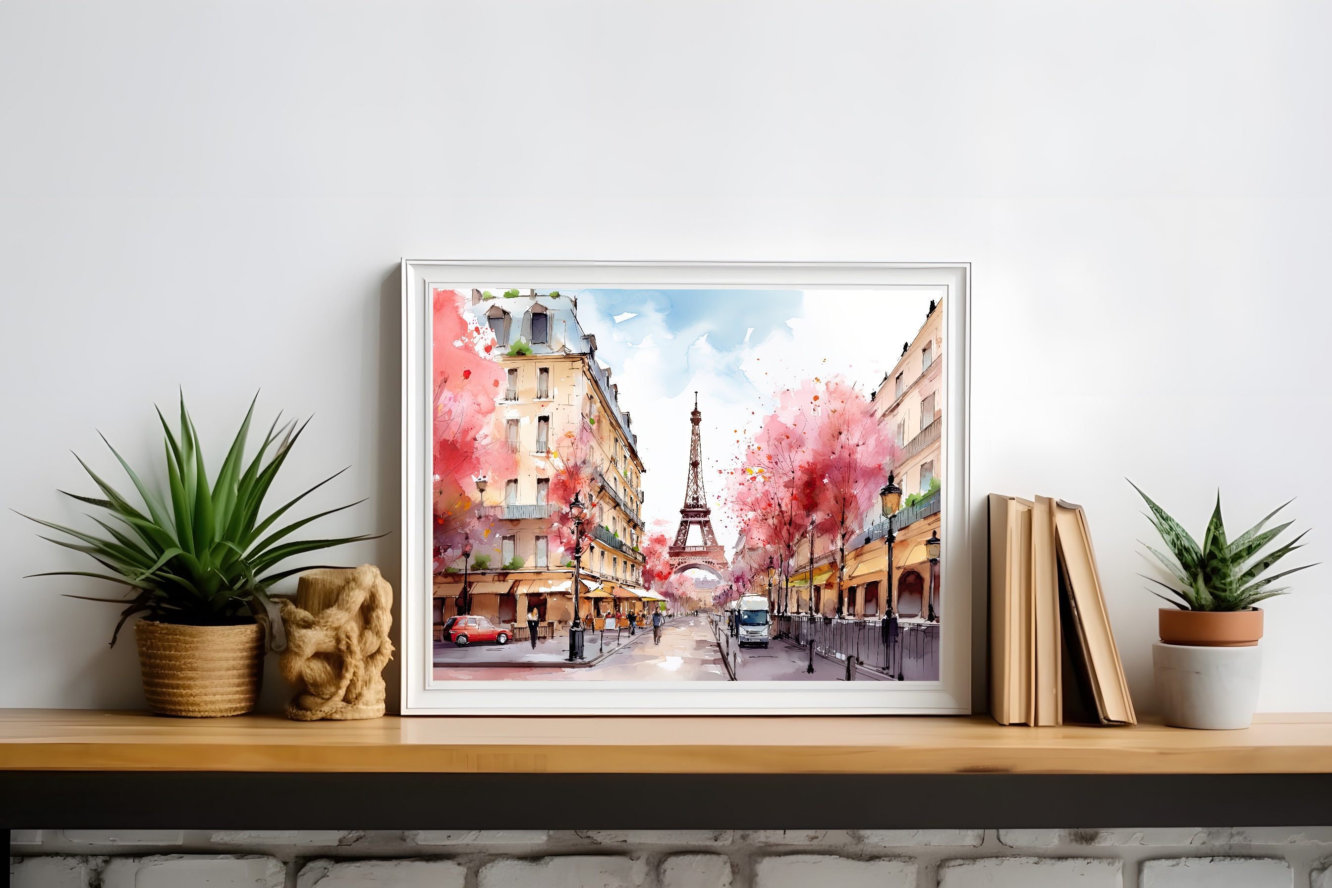 Paris Watercolor, Paris Art, Paris Painting, Paris Scene, Downloadable ...