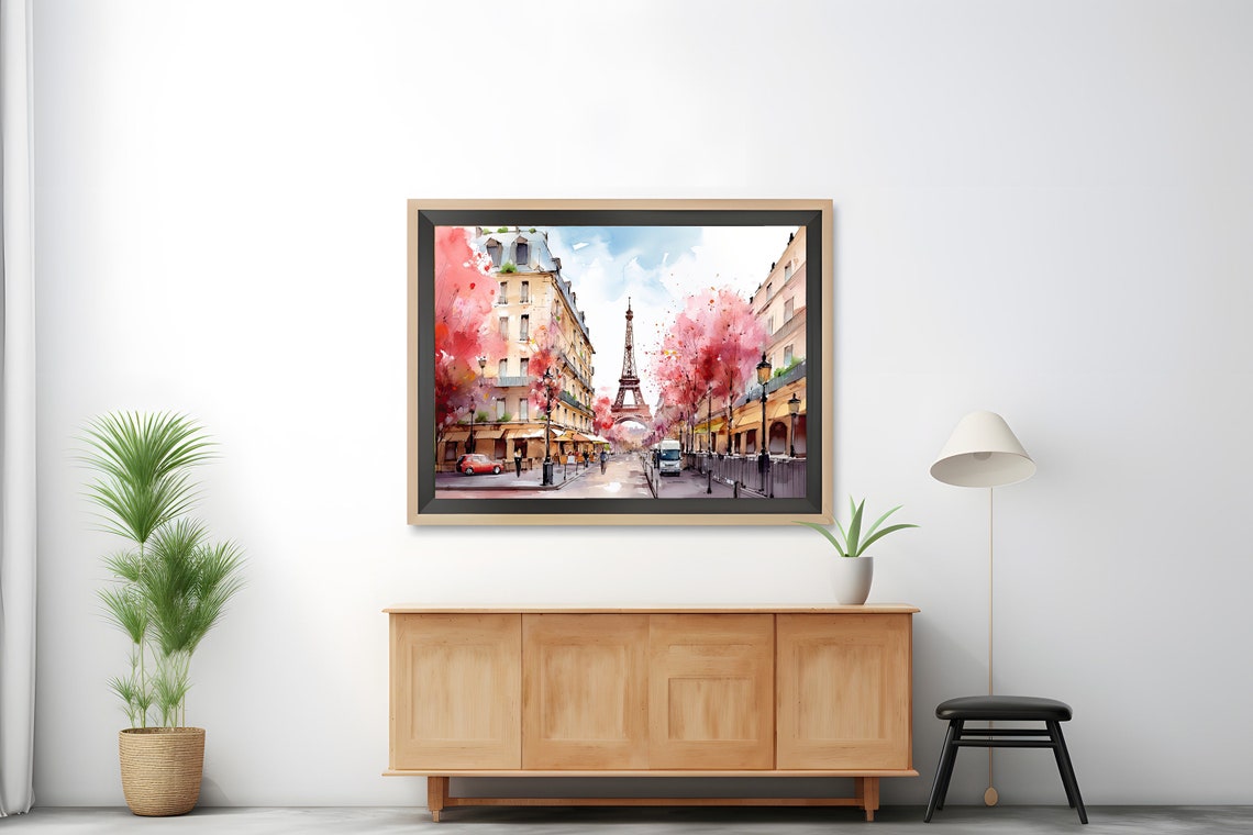 Paris Watercolor, Paris Art, Paris Painting, Paris Scene, Downloadable ...